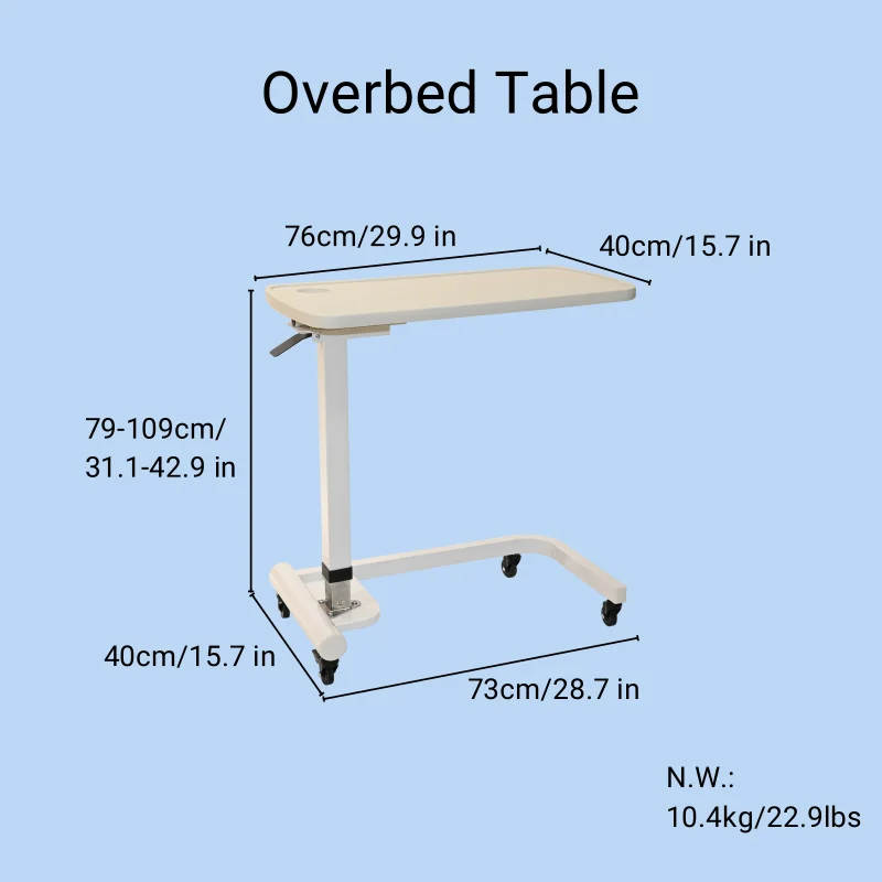 Hospital Furniture Abs U Shape - Height Adjustable Table