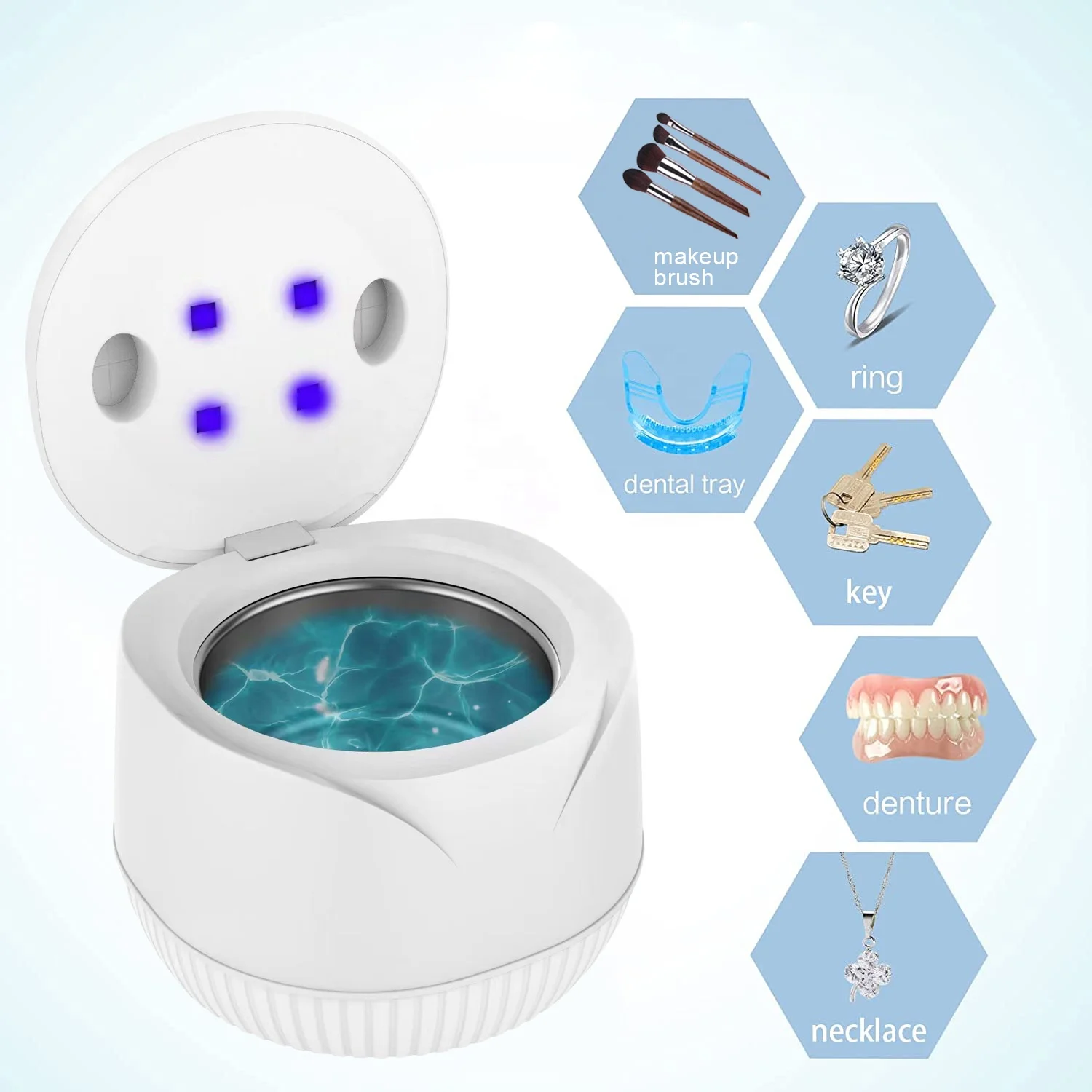 Gh-uc100 Ultrasonic Uv Cleaner For Dentures Retainer Mouth Guard ...