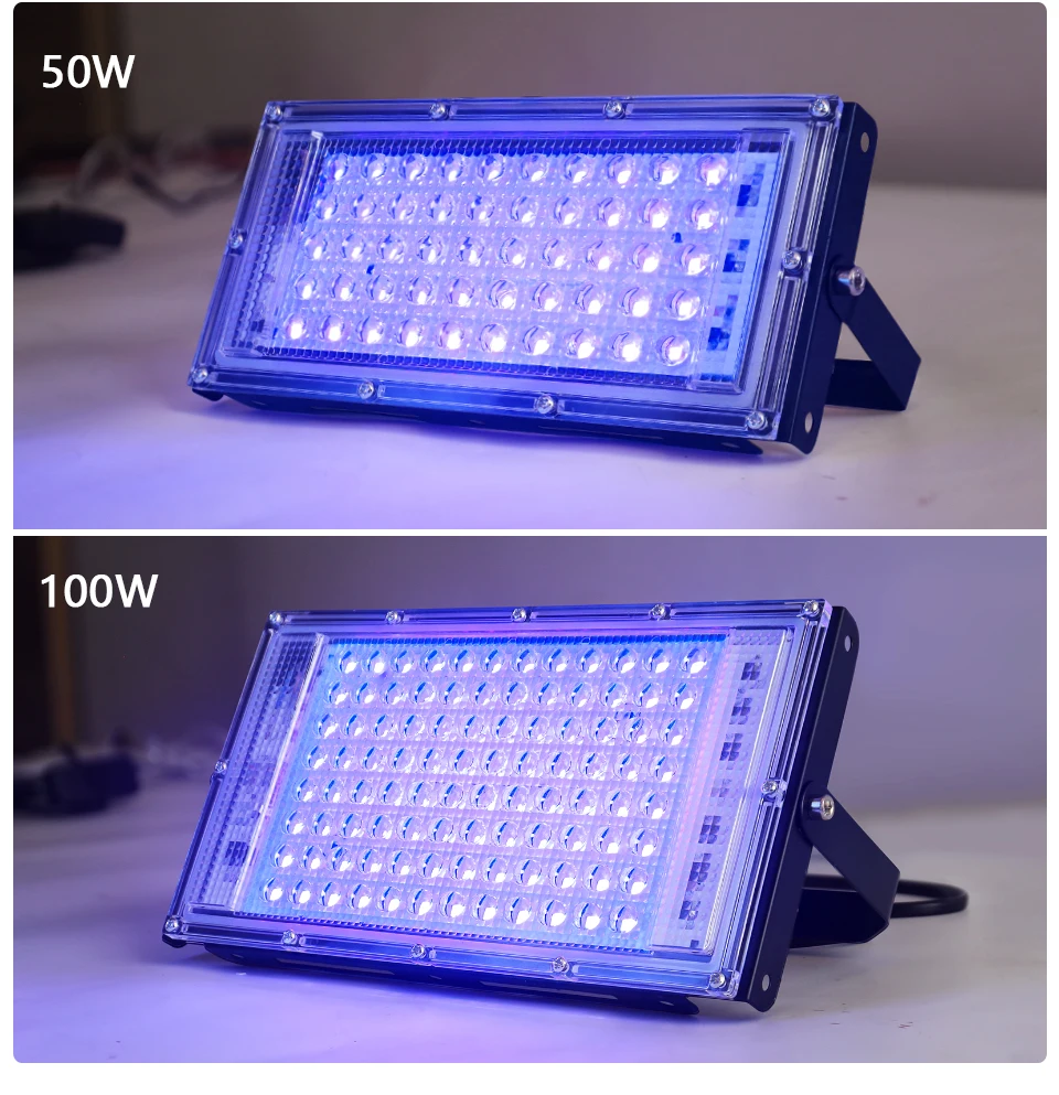395nm 400nm Led UV Floodlight Ultraviolet Stage Lamp 50W 100W LED Stage ...