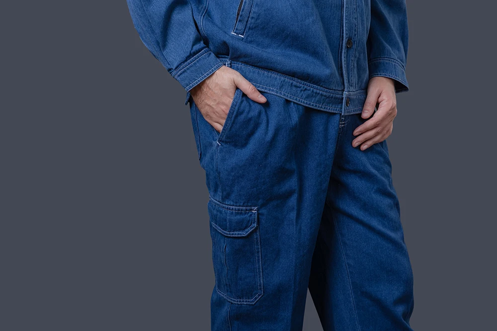 Safety Denim Chemical Industrial Fire Resistant Workwear Jacket Pants ...