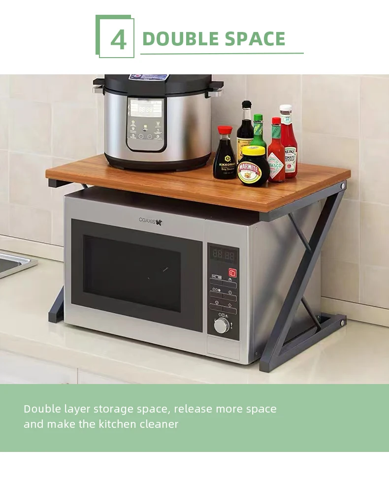 Kitchen Storage Rack 2 Layer Microwave Oven Vertical Shelf Practical ...