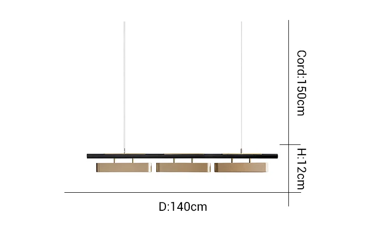 Modern Luxury LED Dining Table Chandelier Height Adjustable Strip ...