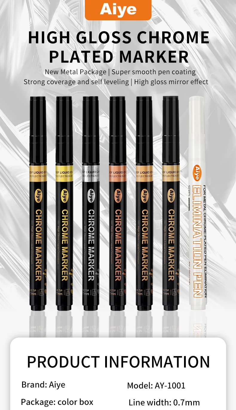 High Gloss Oil-based Paint Liquid Reflective Chrome Mirror Marker Pen ...