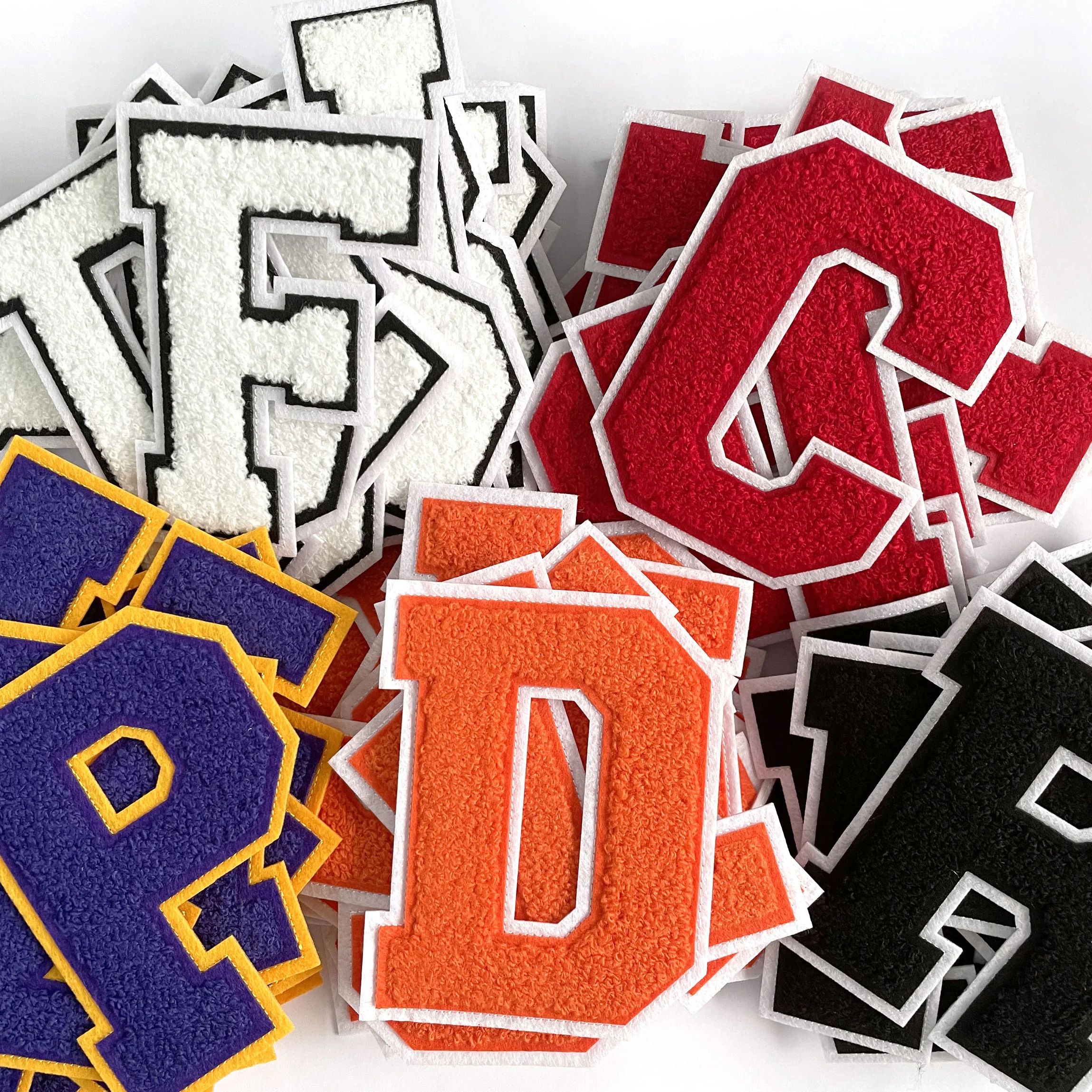 Wholesale Stock Colorful Letter Chenille Patches Custom 3d Design Towel ...