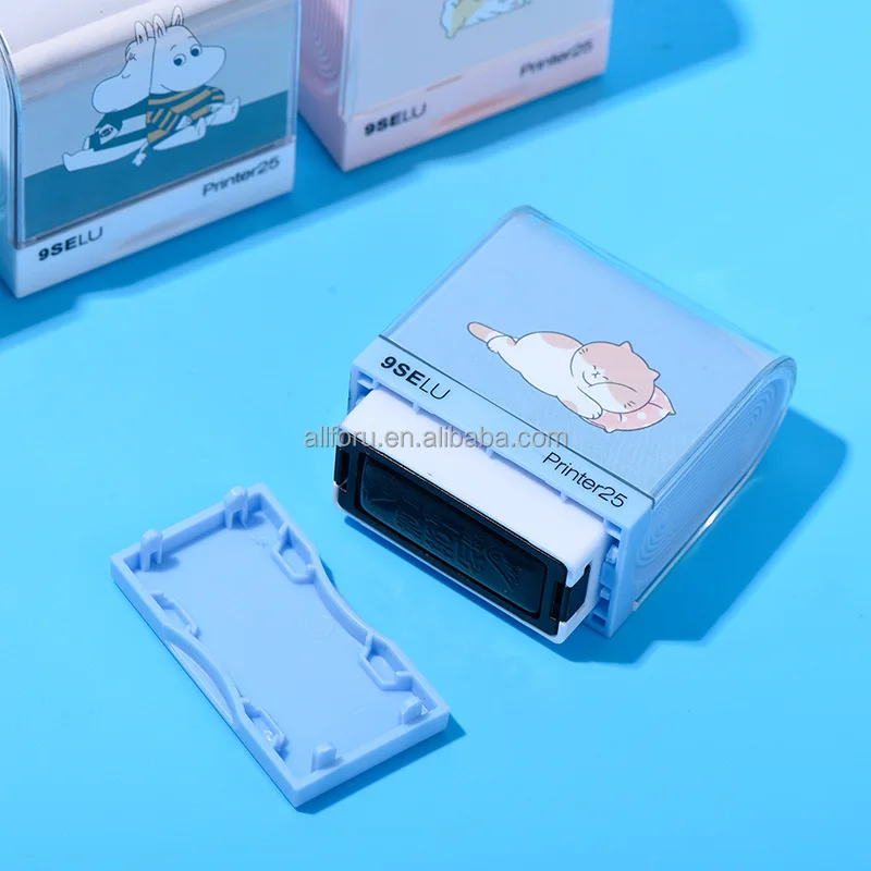 DIY Self Inking Stamp Refillable Ink Cartoon Clothes Children Name ...