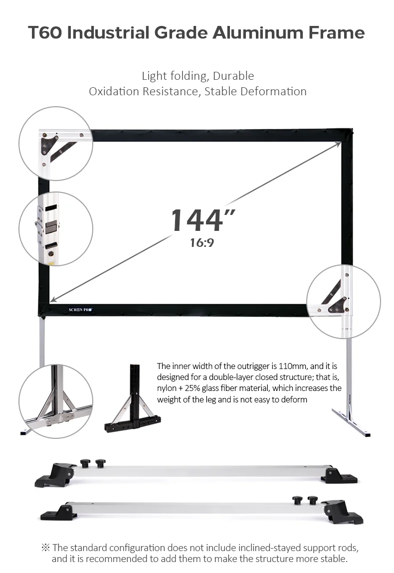 Screen Pro 120 Inch 16:9 Hd 4k Outdoor Indoor Projection Screen For ...