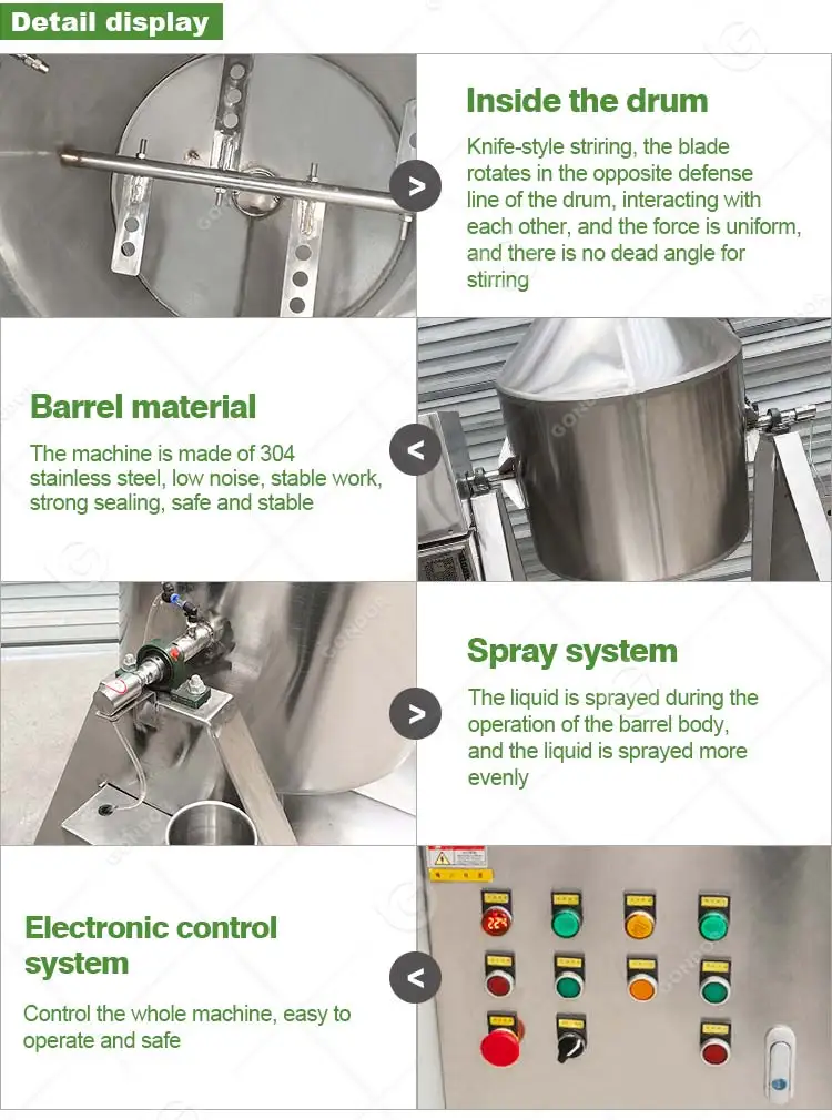 Tea Leaf Starch Drying 15 Lt Mix Dry Rotary Mini Spice Food Drum Mixer ...