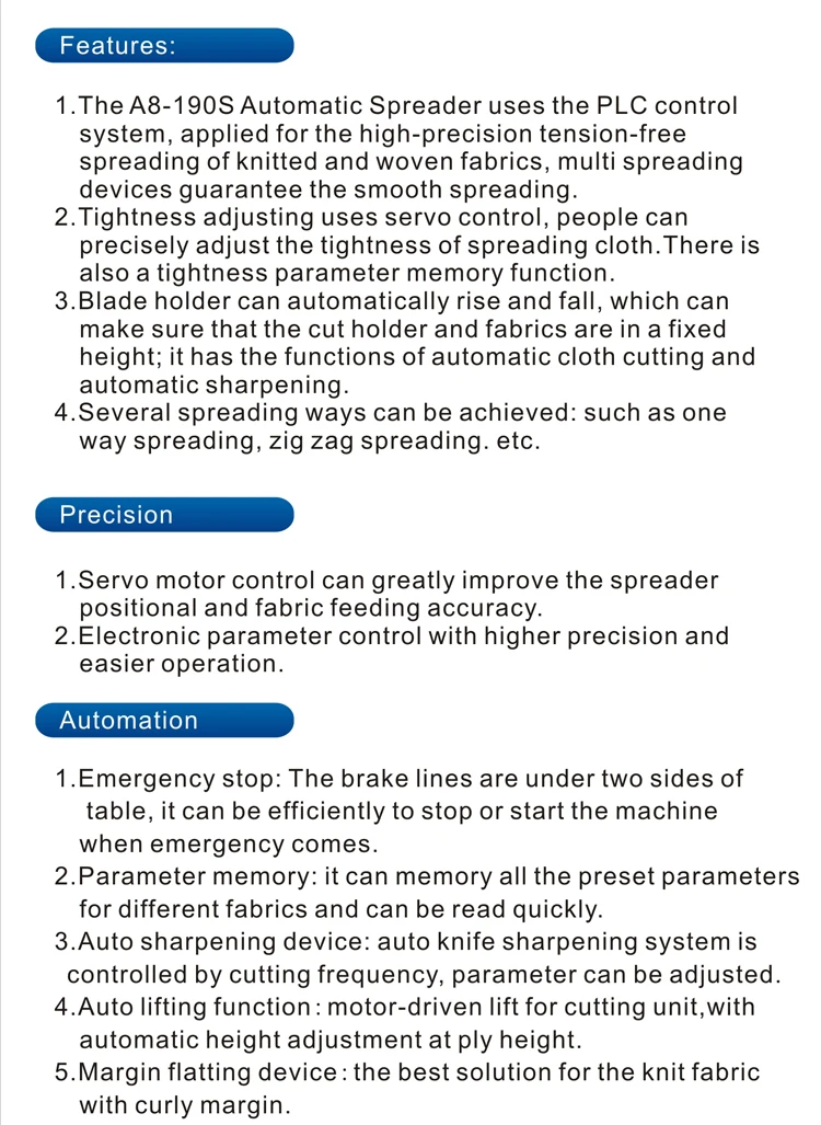 Automatic Compact Spread Cloth Fabric Roll Spreader Machine A8-190S