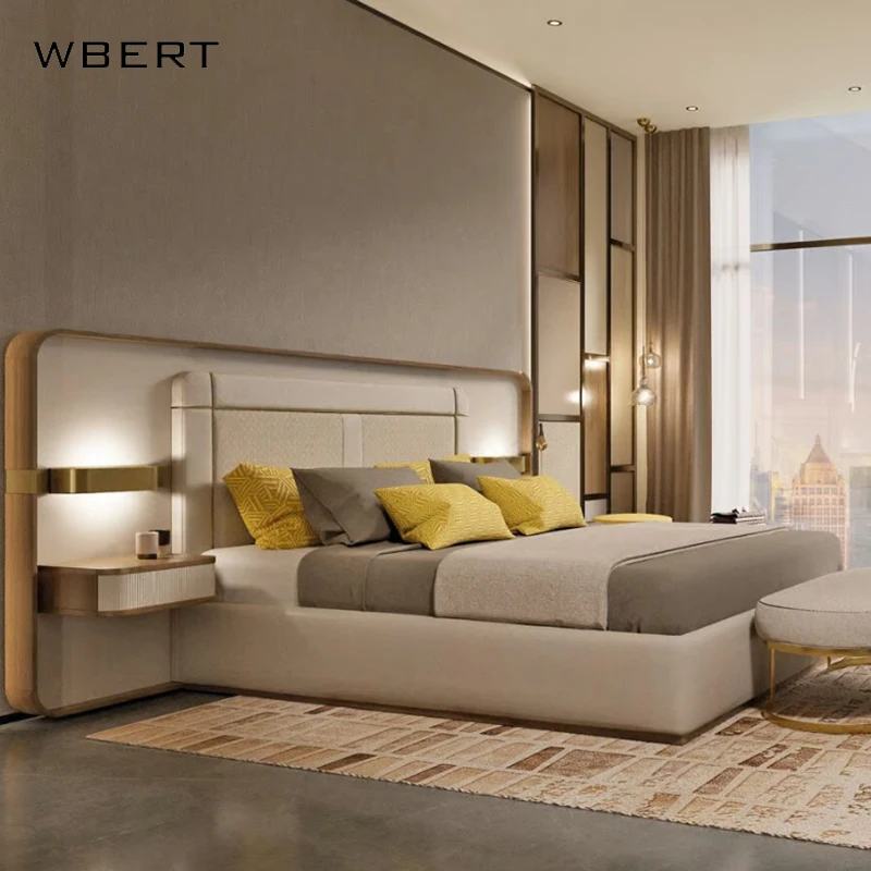 WBERT Luxury Modern Solid Wood Double Bed - Stylish & Comfortable