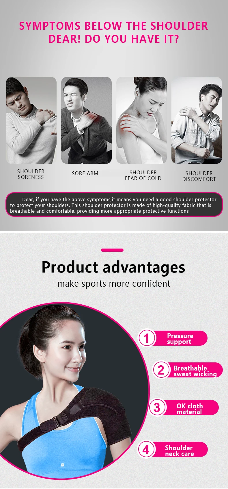 Neoprene Posture Correction Shoulder Orthopedic Braces Breathable ...