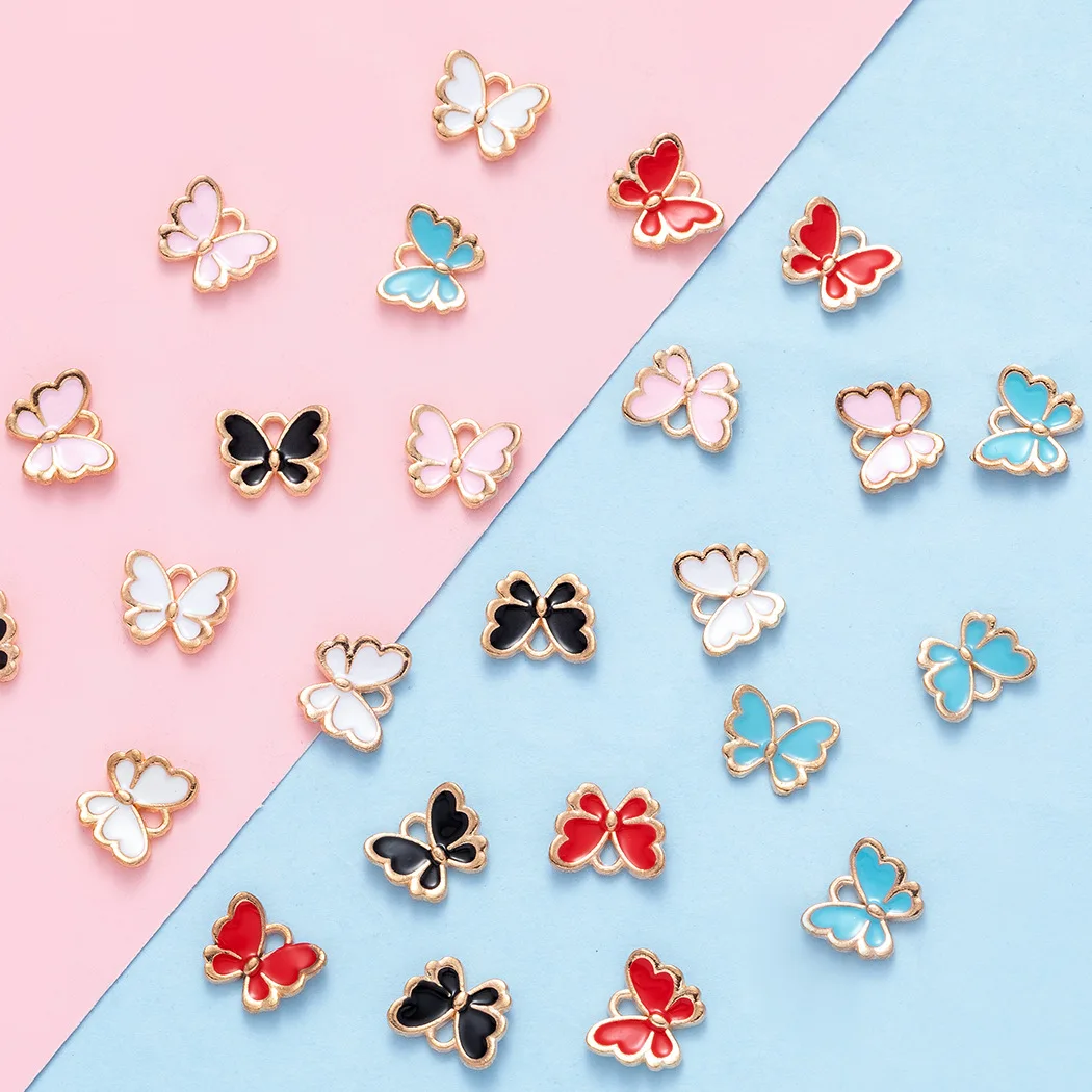 2026 Trend Fashion Dripping Oil Cute Small Colorful Enamel Butterfly ...