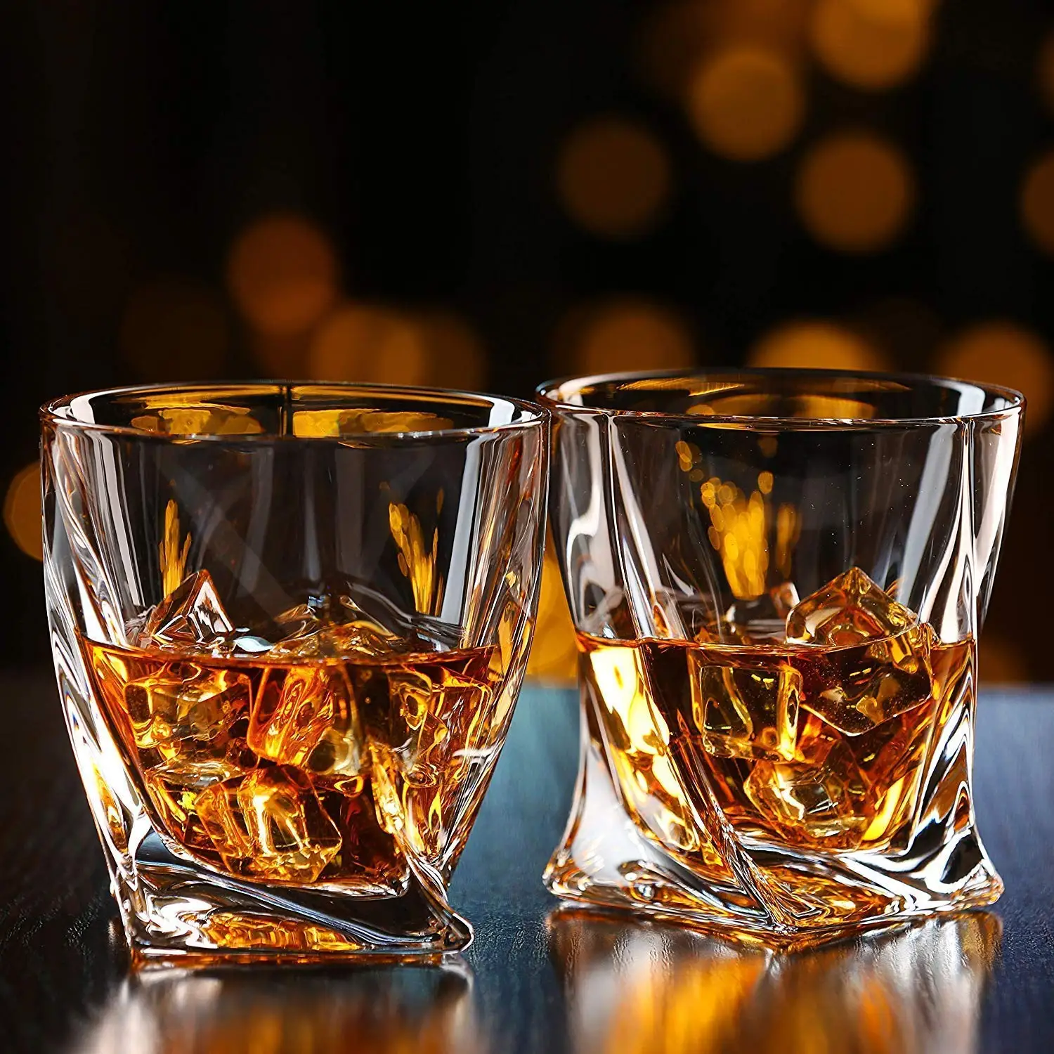 HUAHANGNA Custom Engrave Old Fashioned Round Heavy Base Crystal Glass ...