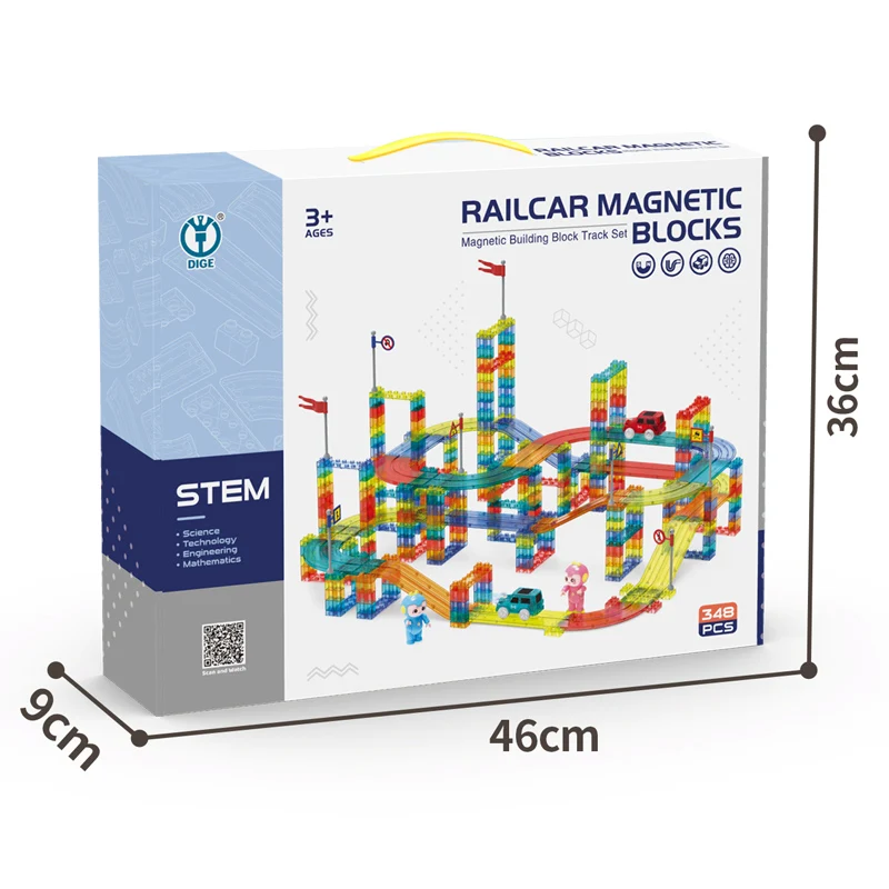 Magnetic Track Car Toy Set Magnetic Tiles Magnetic Building Blocks Set ...
