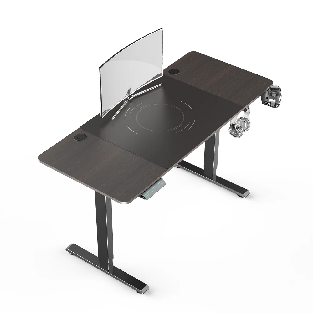 T-Shaped Professional Gamer Electric Lift Racing Style Computer Desk ...