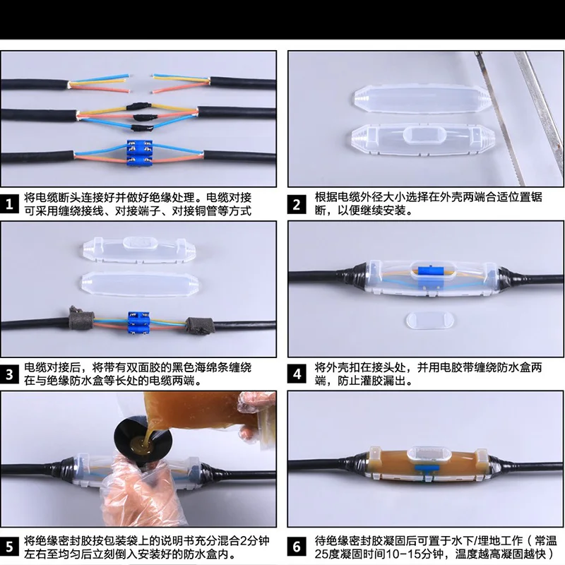 IP68 Cast Resin Straight Through Joint Heat Shrinkable Termination ...