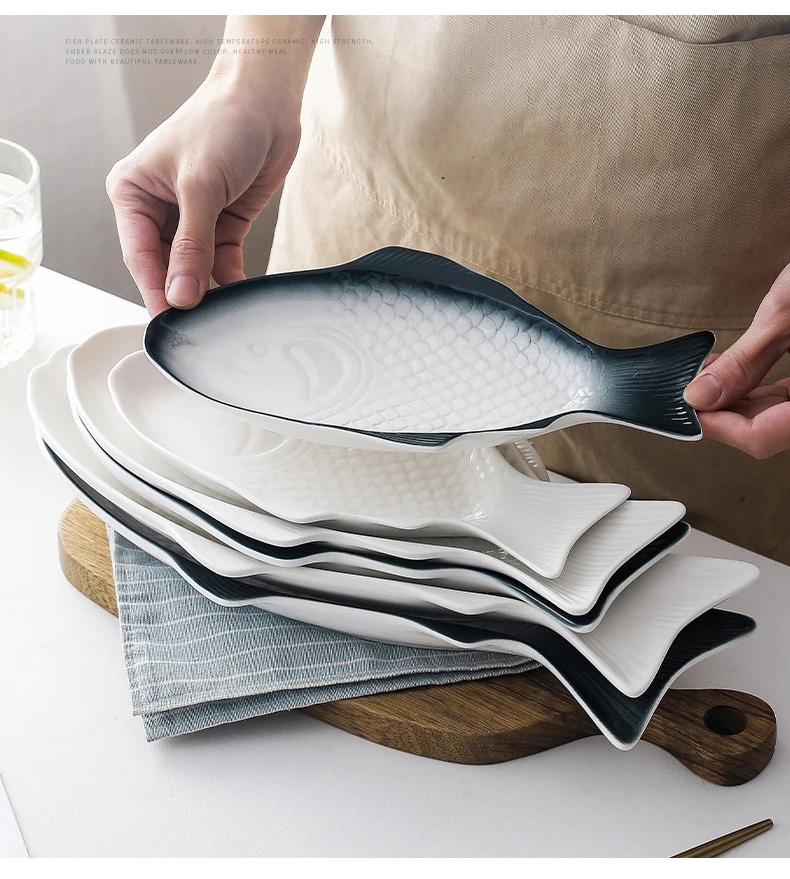 Creative Fish Shaped Plate - Ceramic Serving Platter for Restaurants ...
