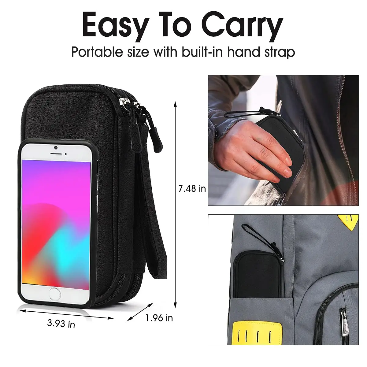 Electronic Organizer Pouch Bag - 3 Compartments for Travel