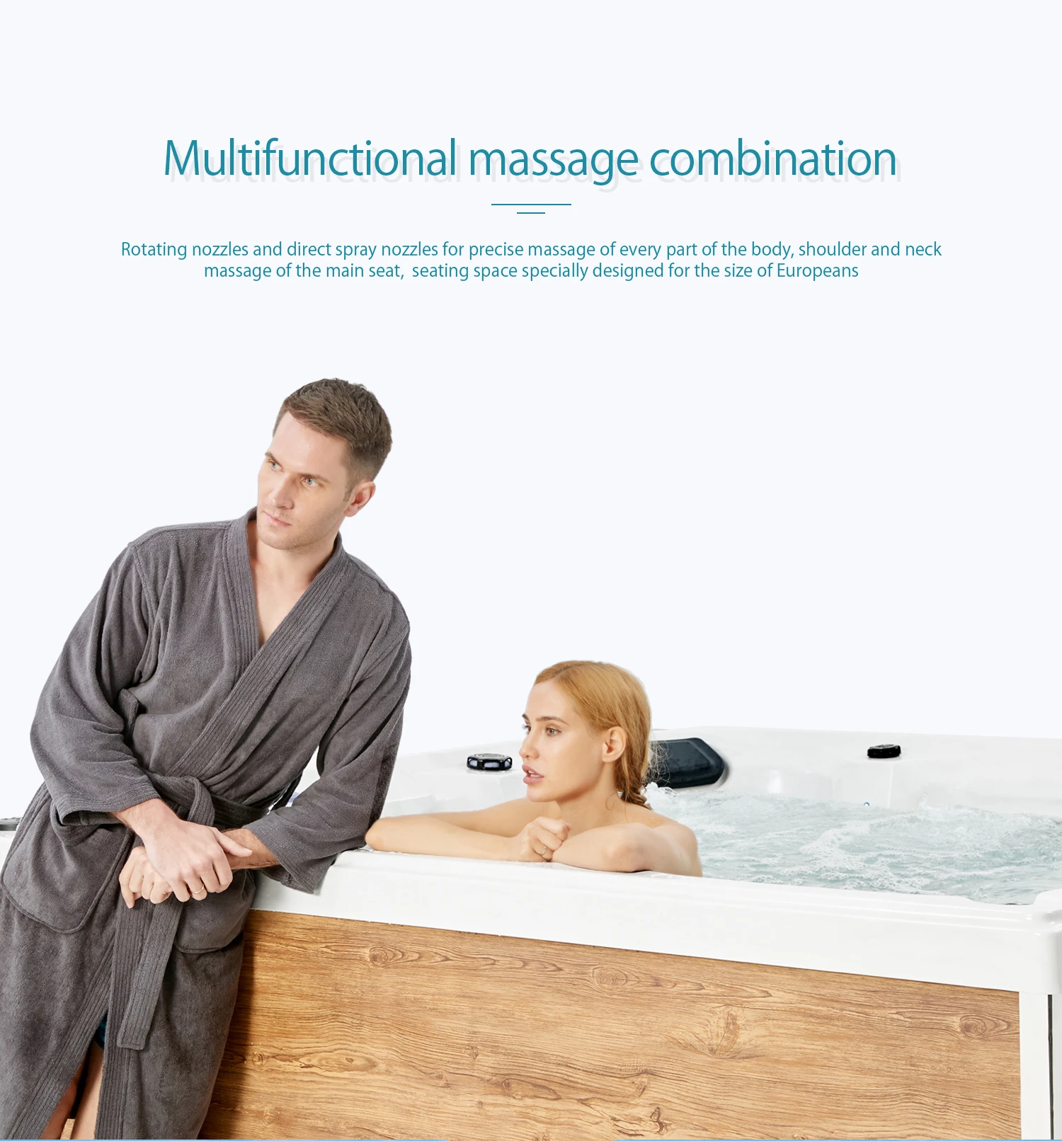 Outdoor Swim Spa Hot Tub - 8 Person Large Space Whirlpool