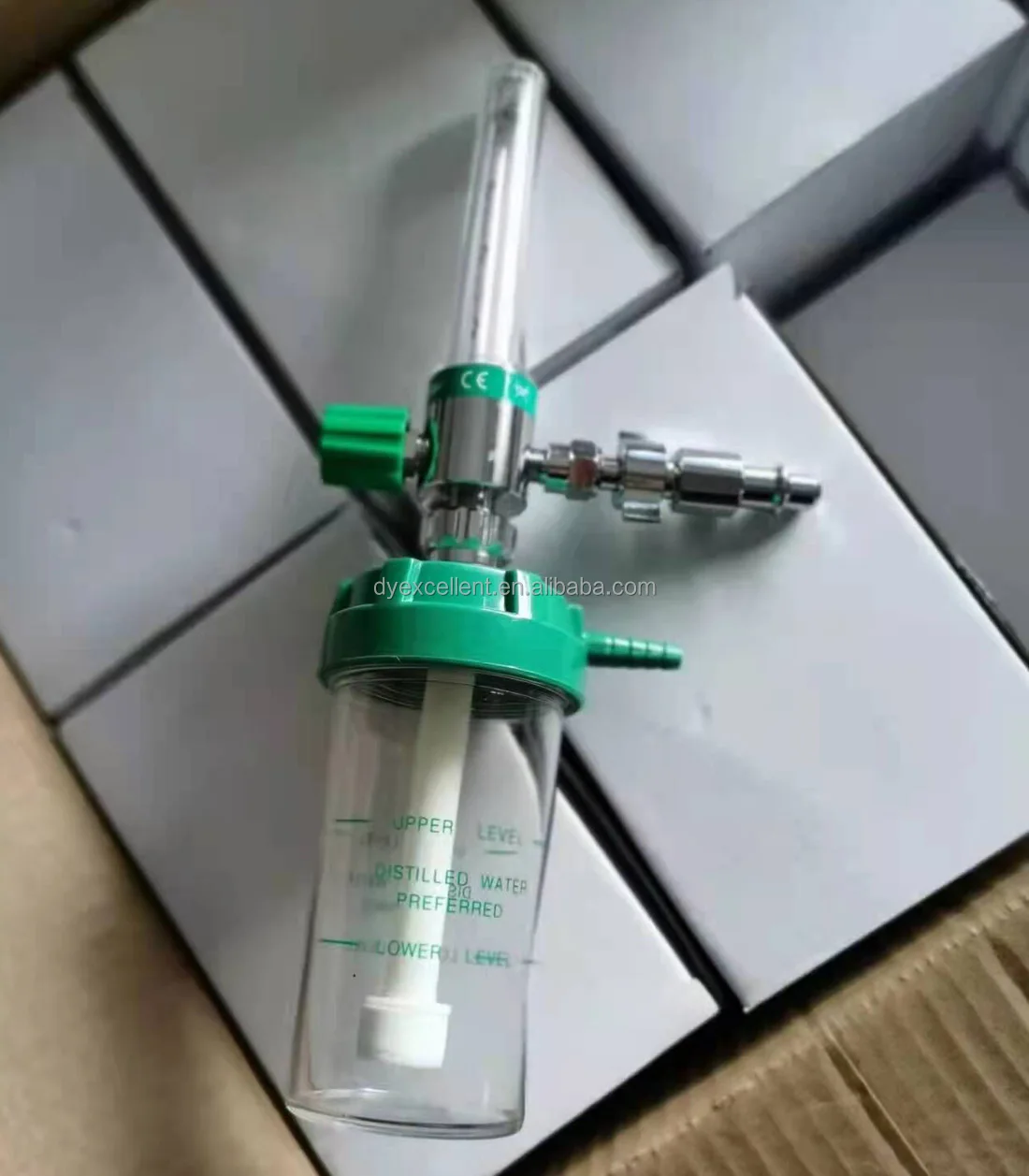 Medical Wall Type Oxygen Flowmeter with DIN Adapter & Humidifier