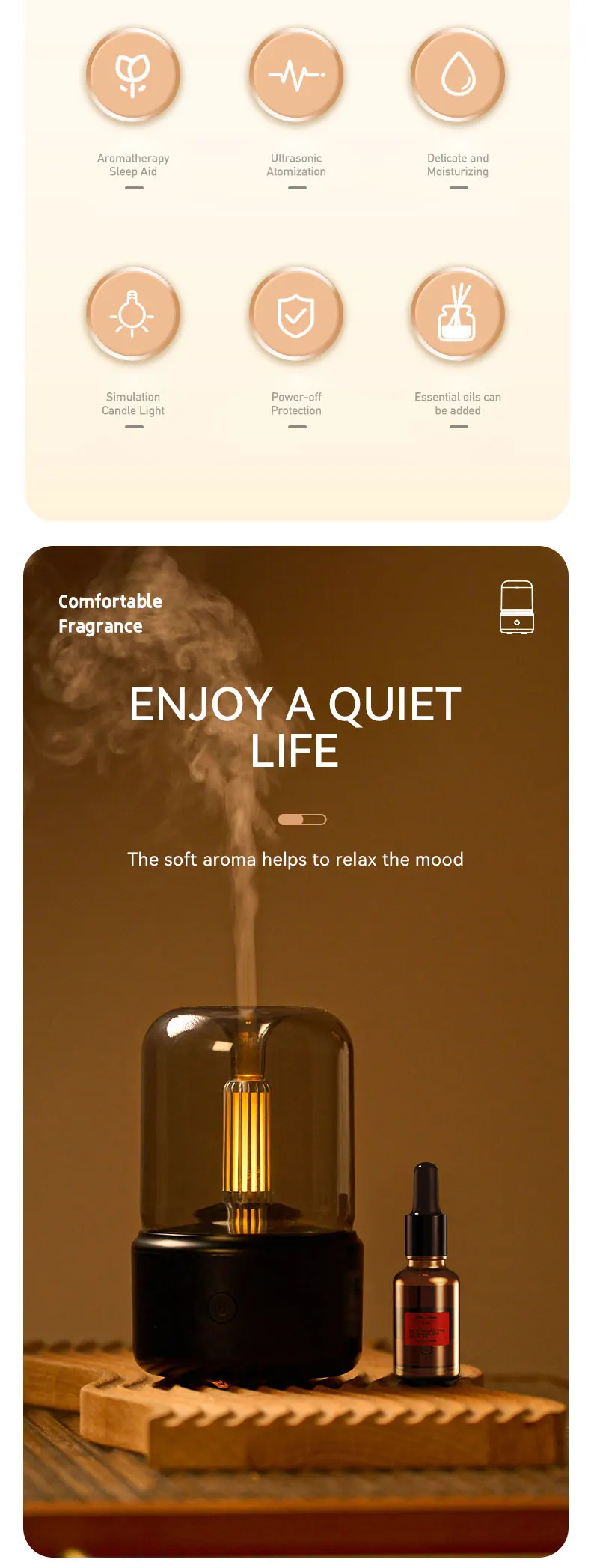 Cool Mist Ultrasonic USB Mini Water Mist Diffuser Aromatherapy