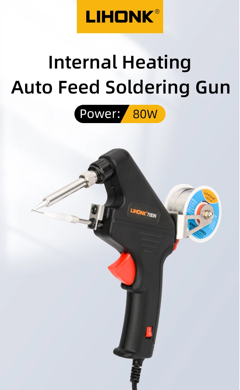 C-LK380 Single Hand Operating 80W Automatic Feed Soldering Iron Gun ...