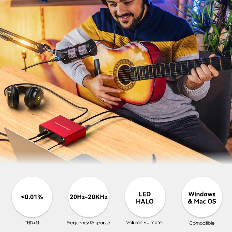 Customizable XLR 24bit-192khz Audio Interface for Studio