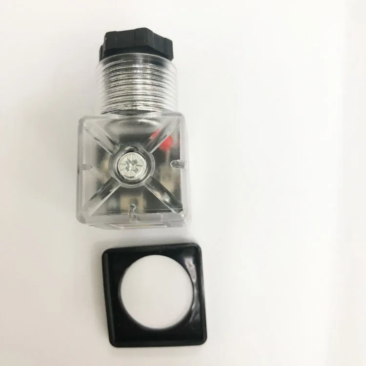 DIN 43650-A Solenoid Coil Connector Socket with LED 12.24V DC, 3 Pole ...