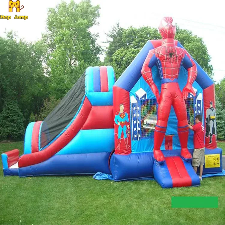 Commercial Grade Spider Man Inflatable Bouncer With Slide Inflatable ...