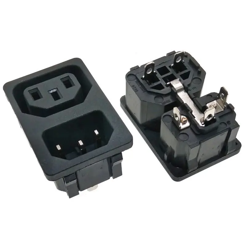 Iec C13 C14 In 1 Male Female Panel Mount Inlet Power Socket Connector ...