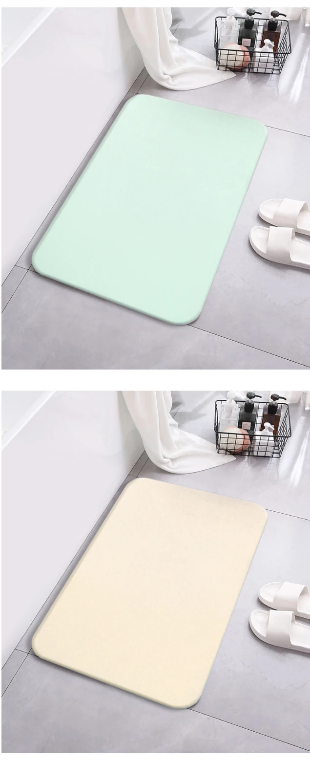 Diatom Mud Hard Foot Mat Bathroom Anti-skid Mat Water Absorbing And ...