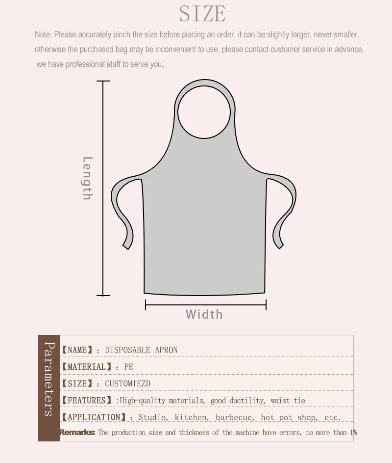 Disposable Plastic Hdpe Apron Biodegradable Apron For Kitchen - Buy ...