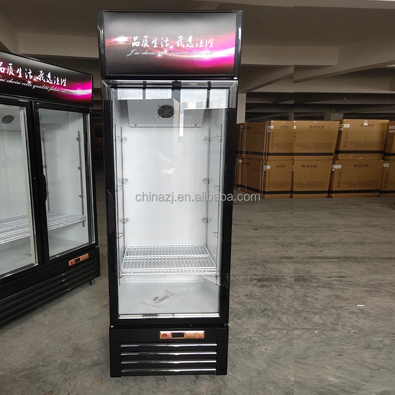 Double Glass Door Upright Beverage Cooler Drink Display Glass Showcase ...