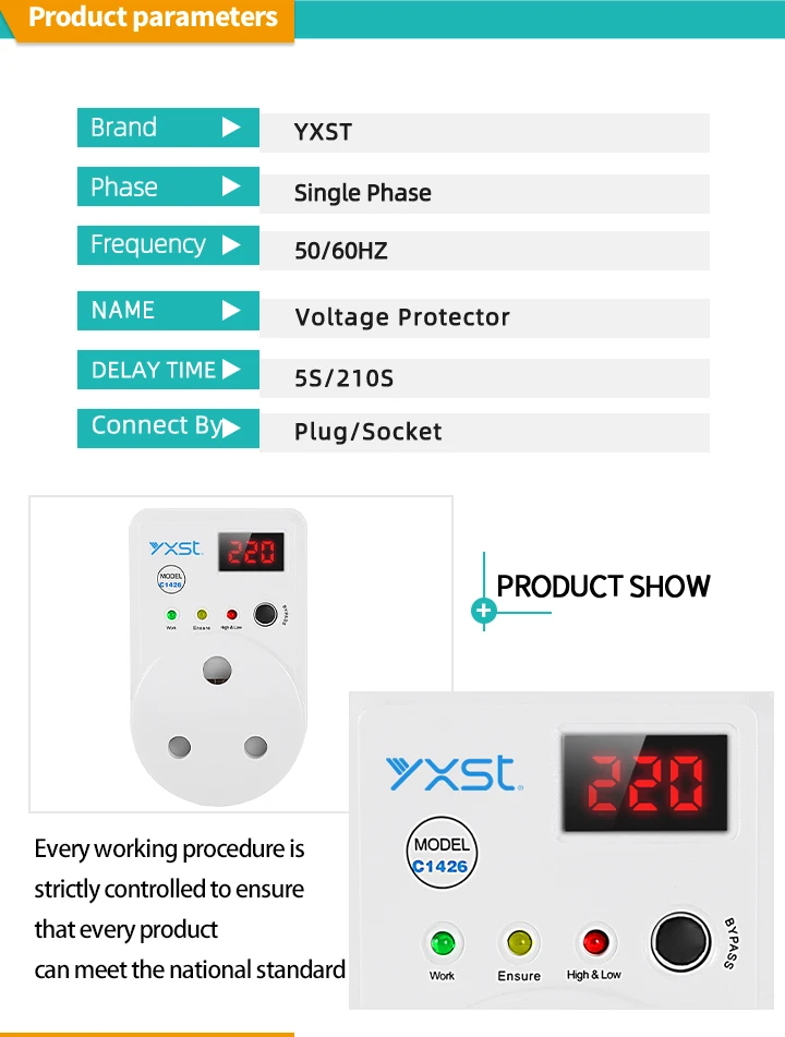 Digital South Africa Plug 220v Refrigerator Surge Protector