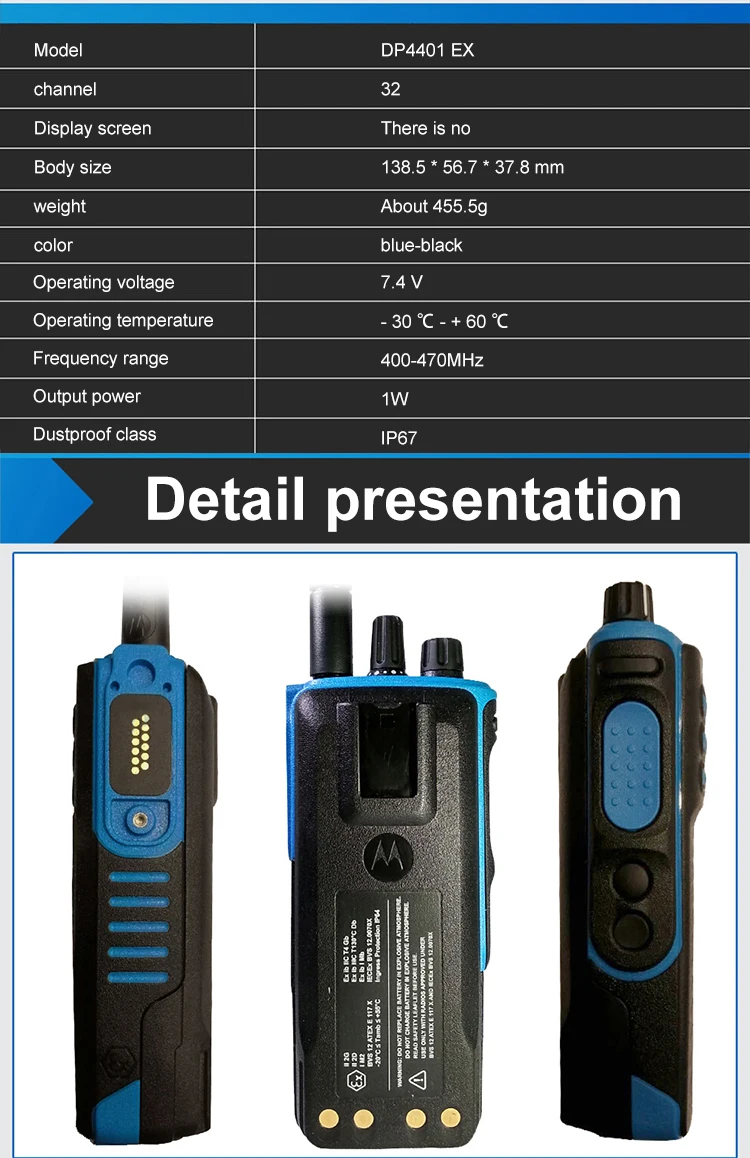 Motorola DP4401 Ex ATEX Walkie Talkie - Plosion-Proof Radio