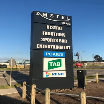 Build Up Exterior Led Monolithic Pylon Signage System For Commercial ...