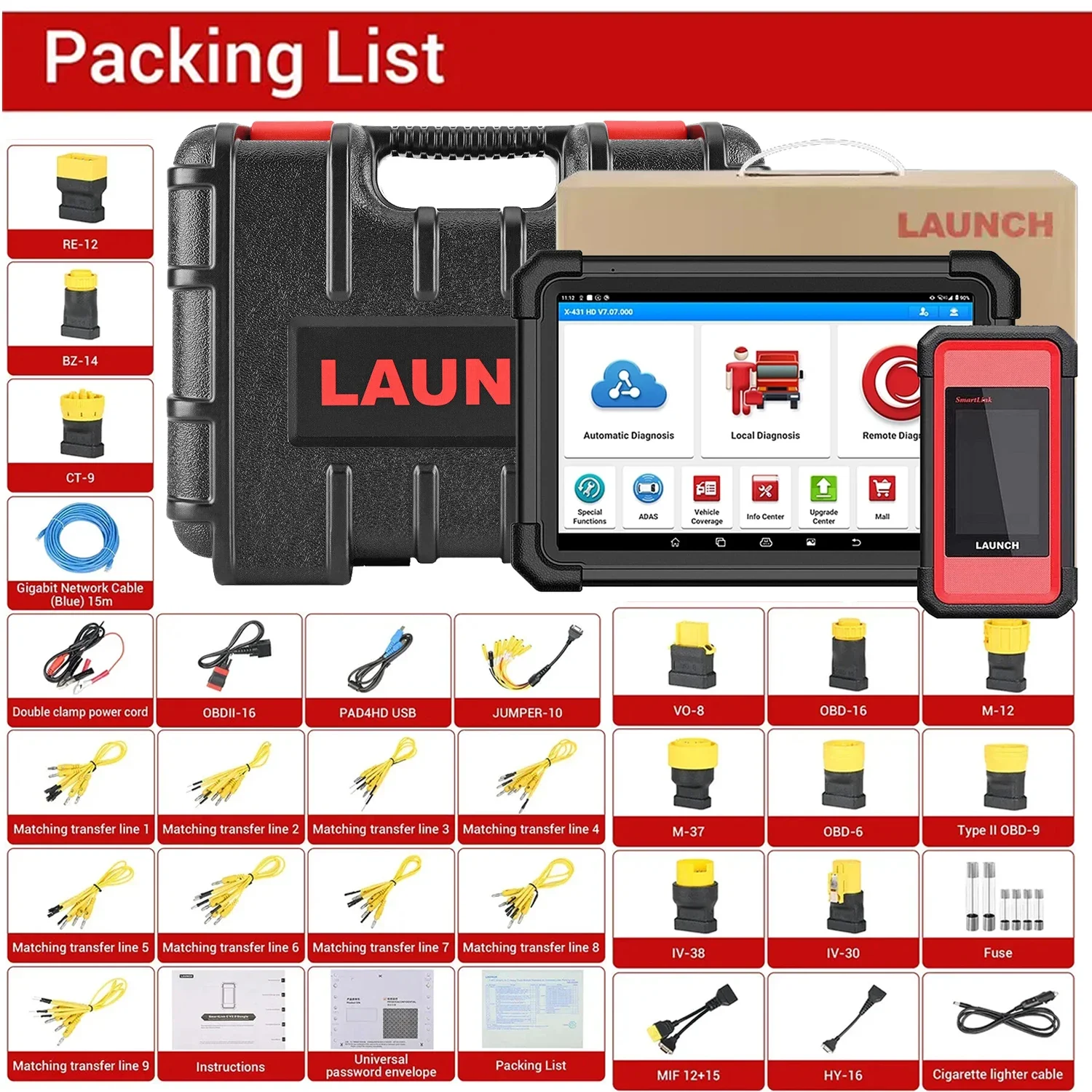 LAUNCH X431 V+ Smartlink HD - Heavy Duty Truck Diagnostic Scanner