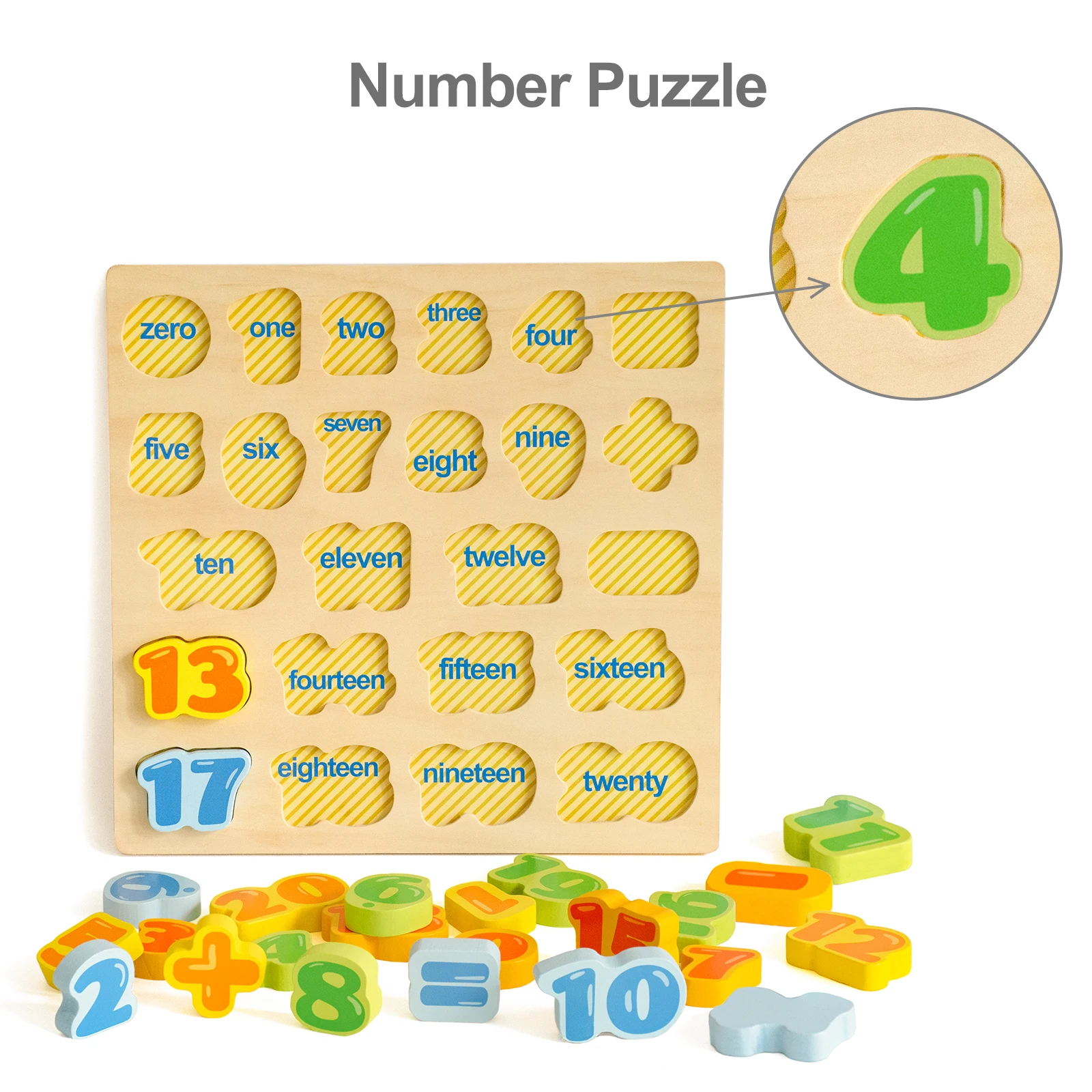 Wooden Alphabet Puzzle And Number Puzzle Set For Toddlers For Kids ...