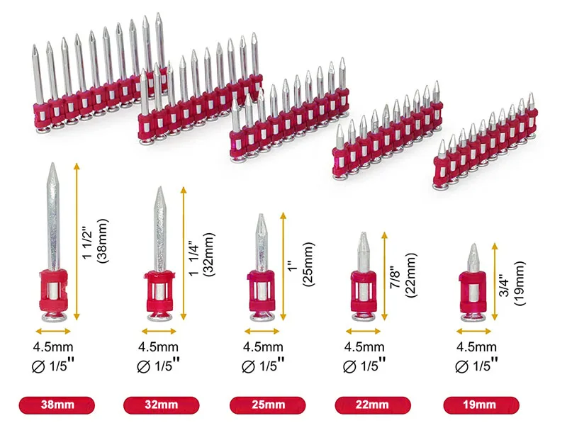 Various Sized Gas Concrete Pins Nails for Strengthening Concrete Wall ...