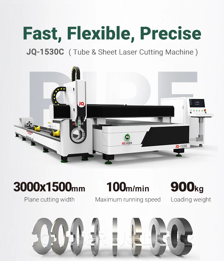 JQ Fiber Laser Cutting Machine 3000w for Metal Sheets & Tubes