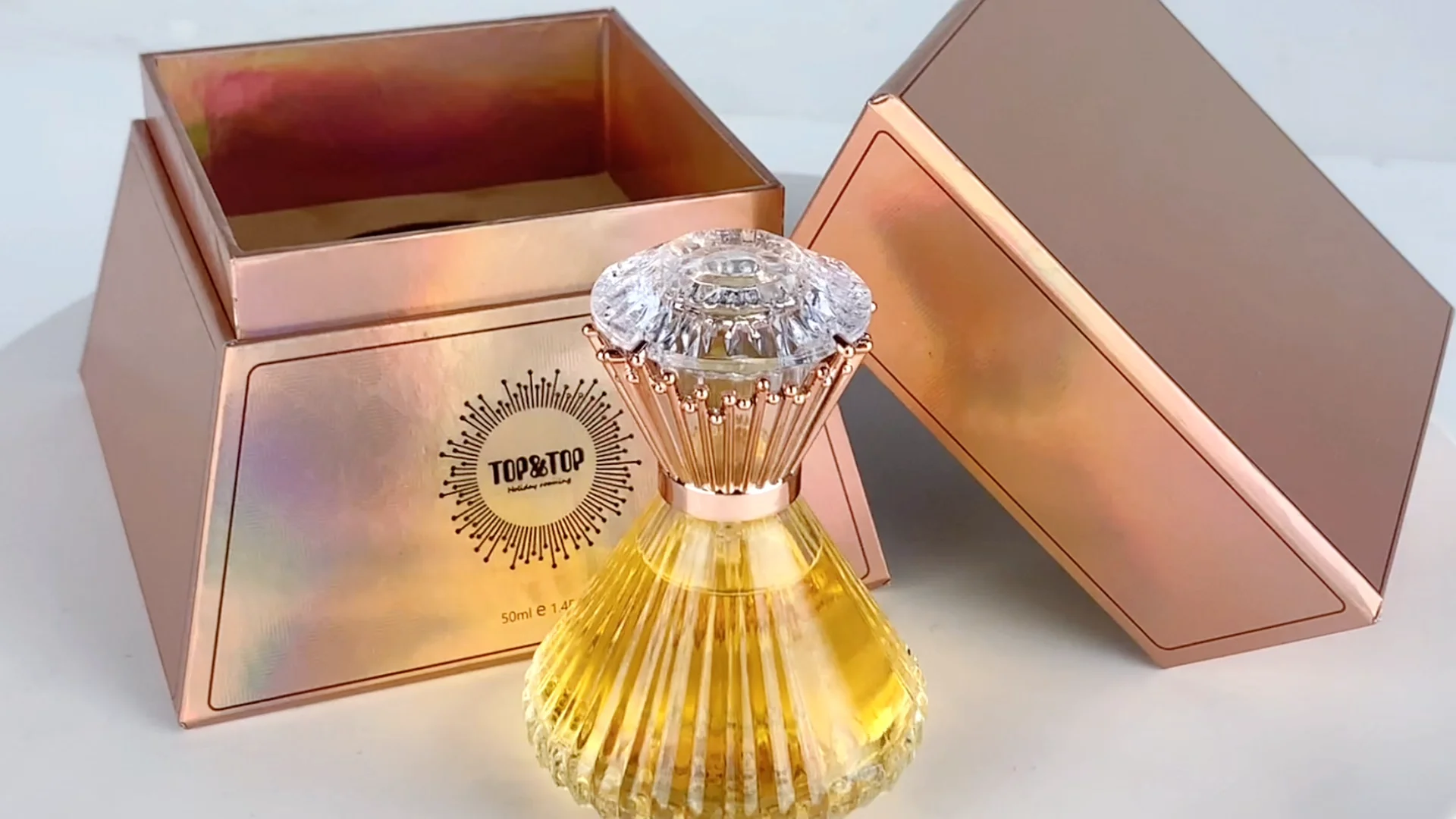 Factory Custom Coffret Parfum Luxury Rose Gold Skincare Cosmetic Wine ...