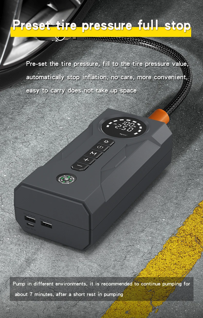 Car Emergency Starting Power Supply, air Pump Integrated with Power ...