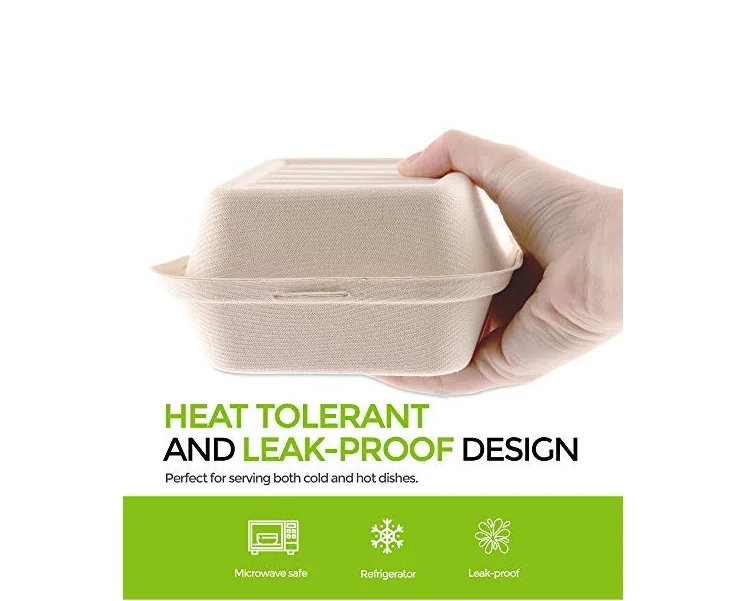 Microwavable Sandwich Takeout Takeaway Sugarcane Clamshell ...