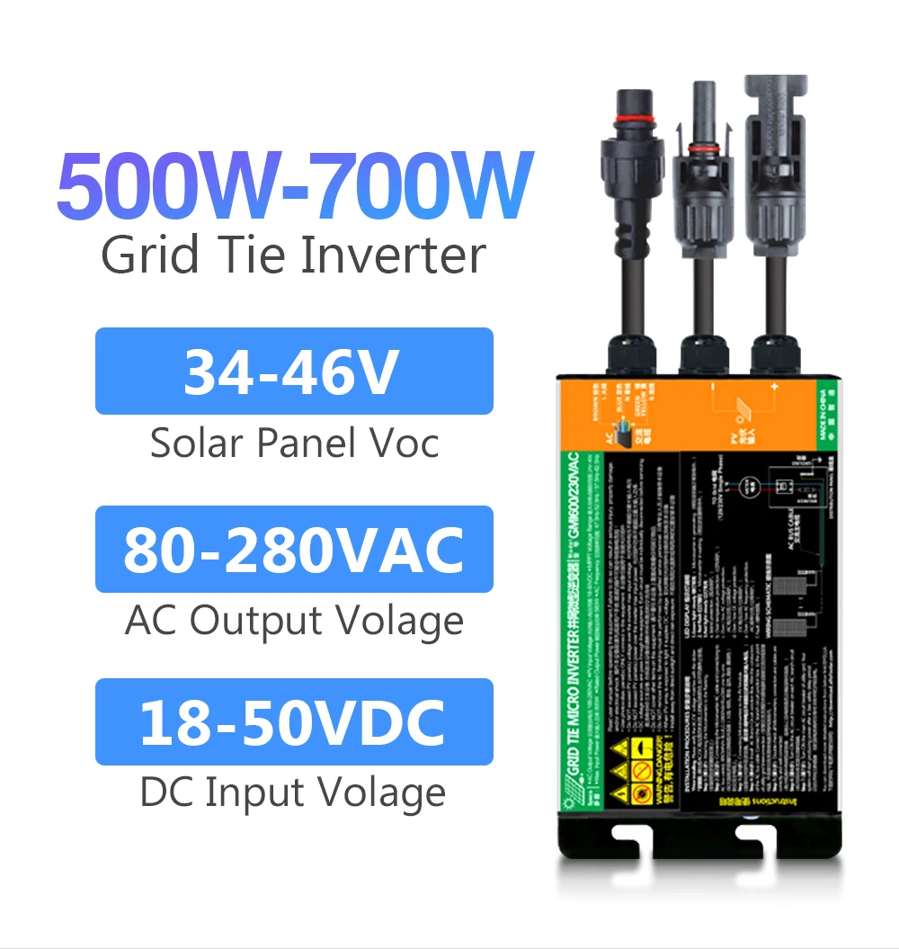 500w 600w 700w Mppt Solar Pv Grid Tie Micro Inverter Gmi Series Dc ...