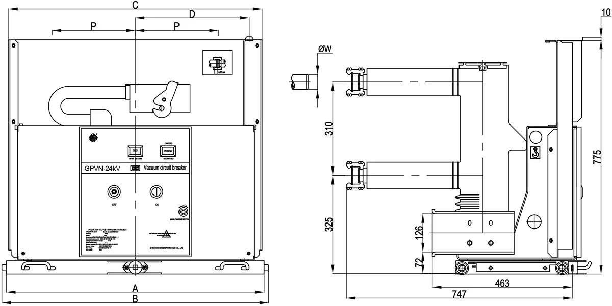 Indoor VD4 High and Medium Voltage VCB 12kv 10kv 6.6kv