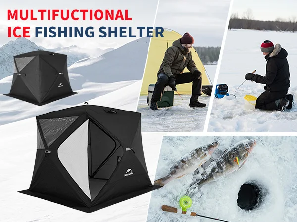 Naturehike Outdoor Sauna Hub Tent Insulated Ice Fishing Tent 4 Person ...