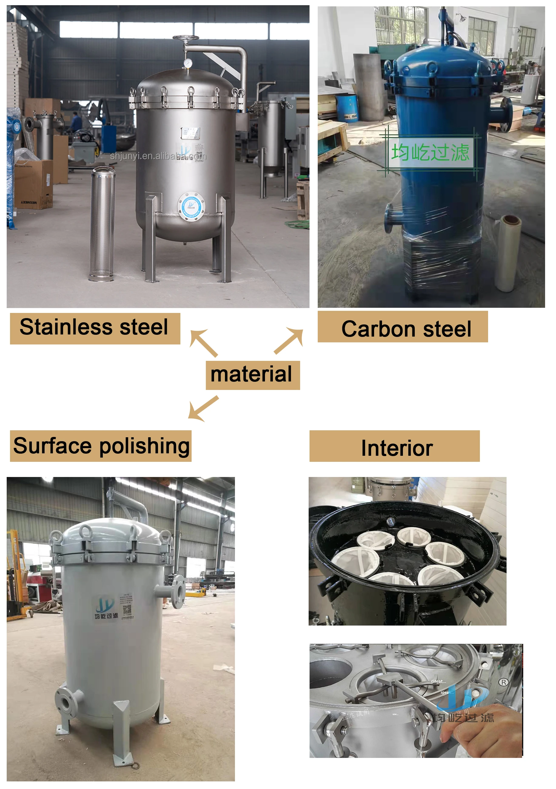 Chemical Liquid Bag Filter Housing High Pressure No Leakage Acid Alkali ...