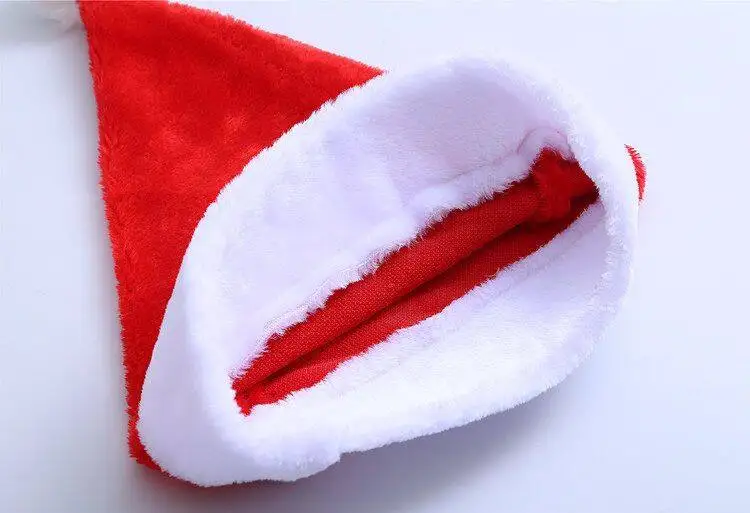 Winter Gift Custom Plush Fluffy Santa Hats Kids Christmas Hat For ...