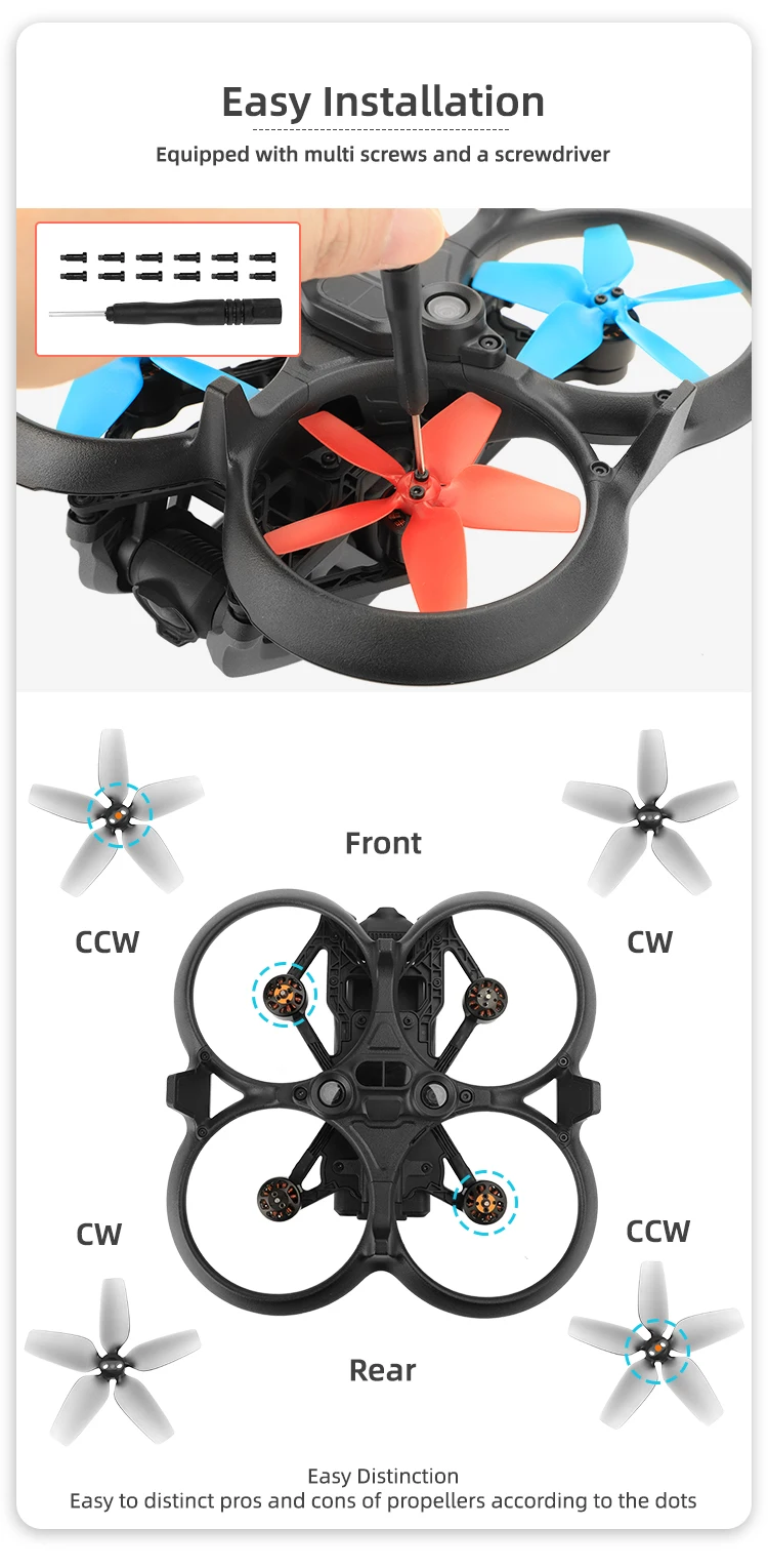 1 Pair 2 Pairs 2925S Propellers Lightweight Colored Propellers Mini ...