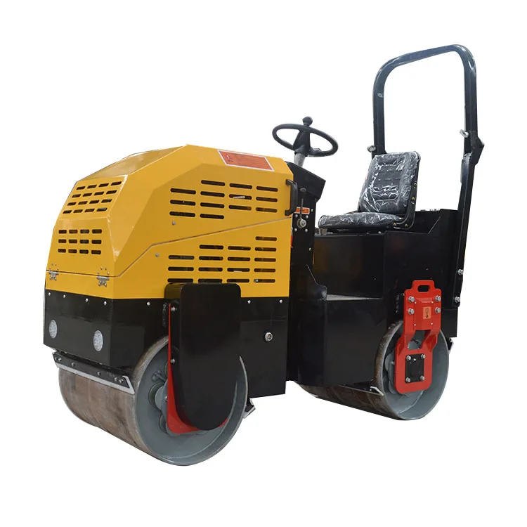 Walking behind double drum vibratory roller diesel engine 9hp roller ...