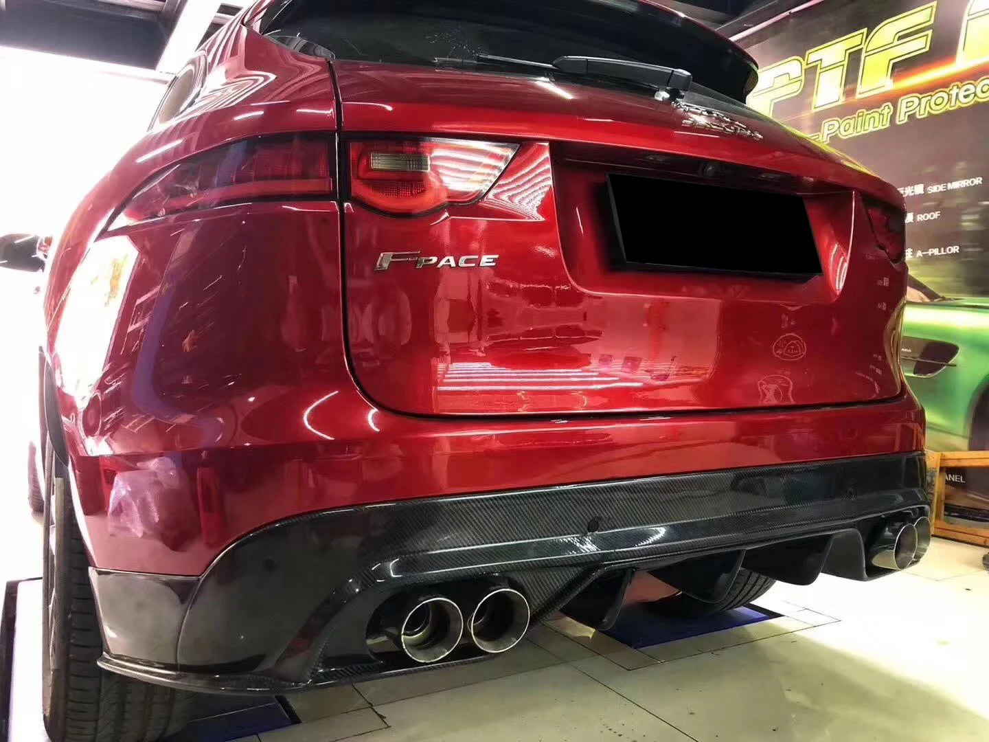 F-pace Carbon Fiber Rear Bumper Lip F-pace Rear Diffuser Body Kits For ...